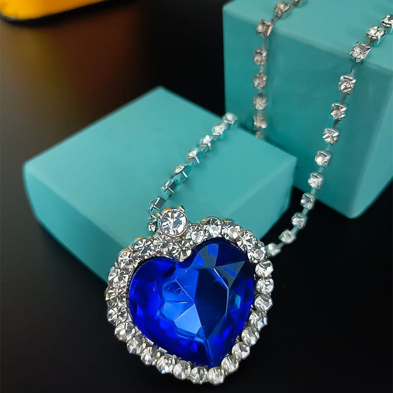 The Famous Titanic Heart of Ocean Pendant Necklace for Women & Girls