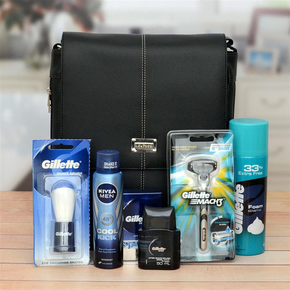 Buy or Order Gellette Shaving Kit With Sling Bag Cpmbo Online OyeGifts